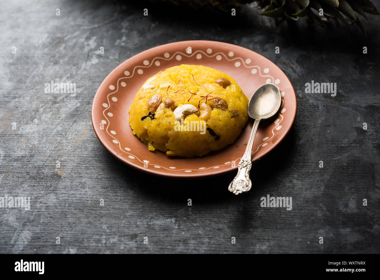 Pineapple sheera or Halwa also known as Ananas keshri shira. Popular ...
