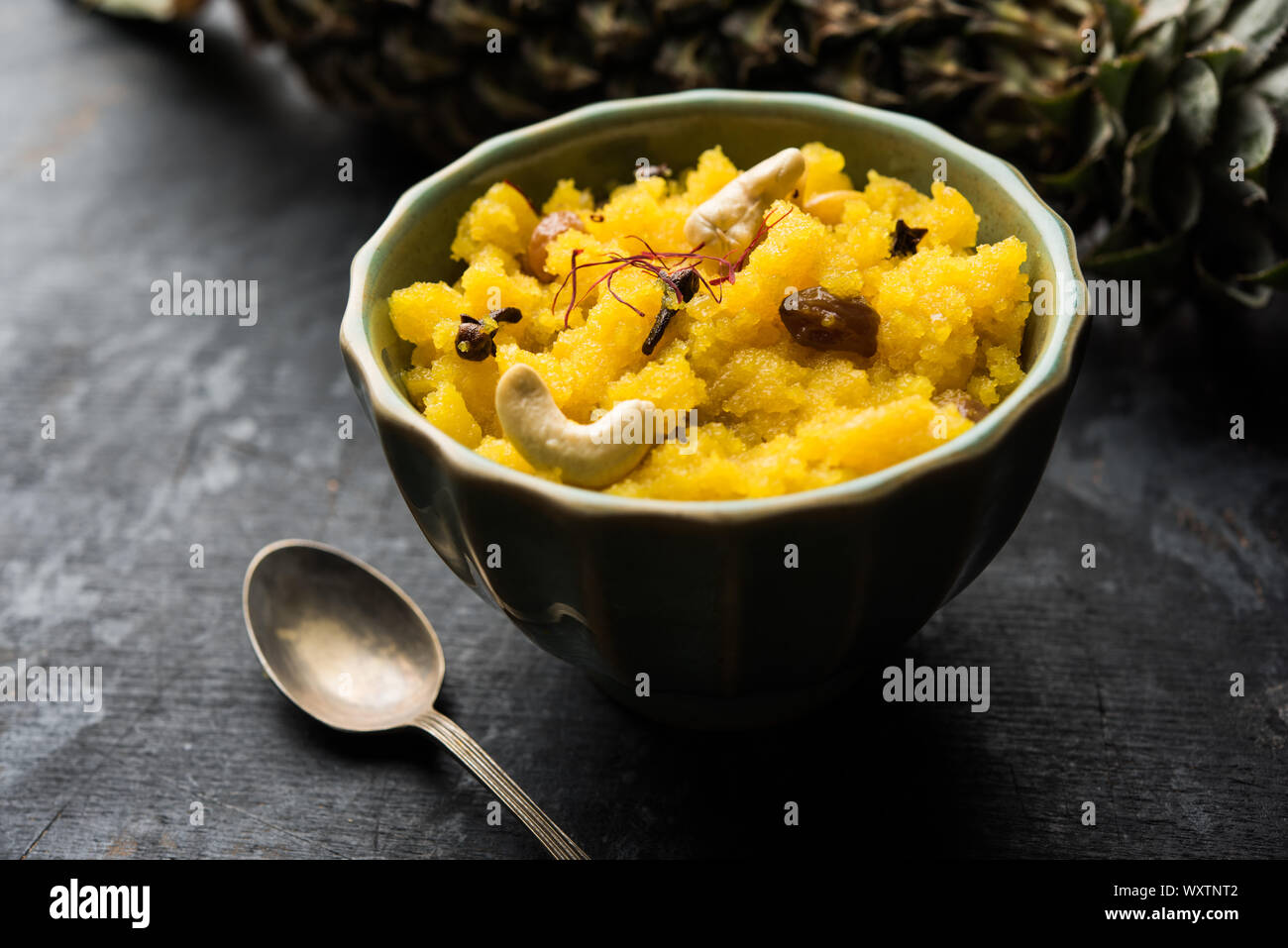 Pineapple sheera or Halwa also known as Ananas keshri shira. Popular ...