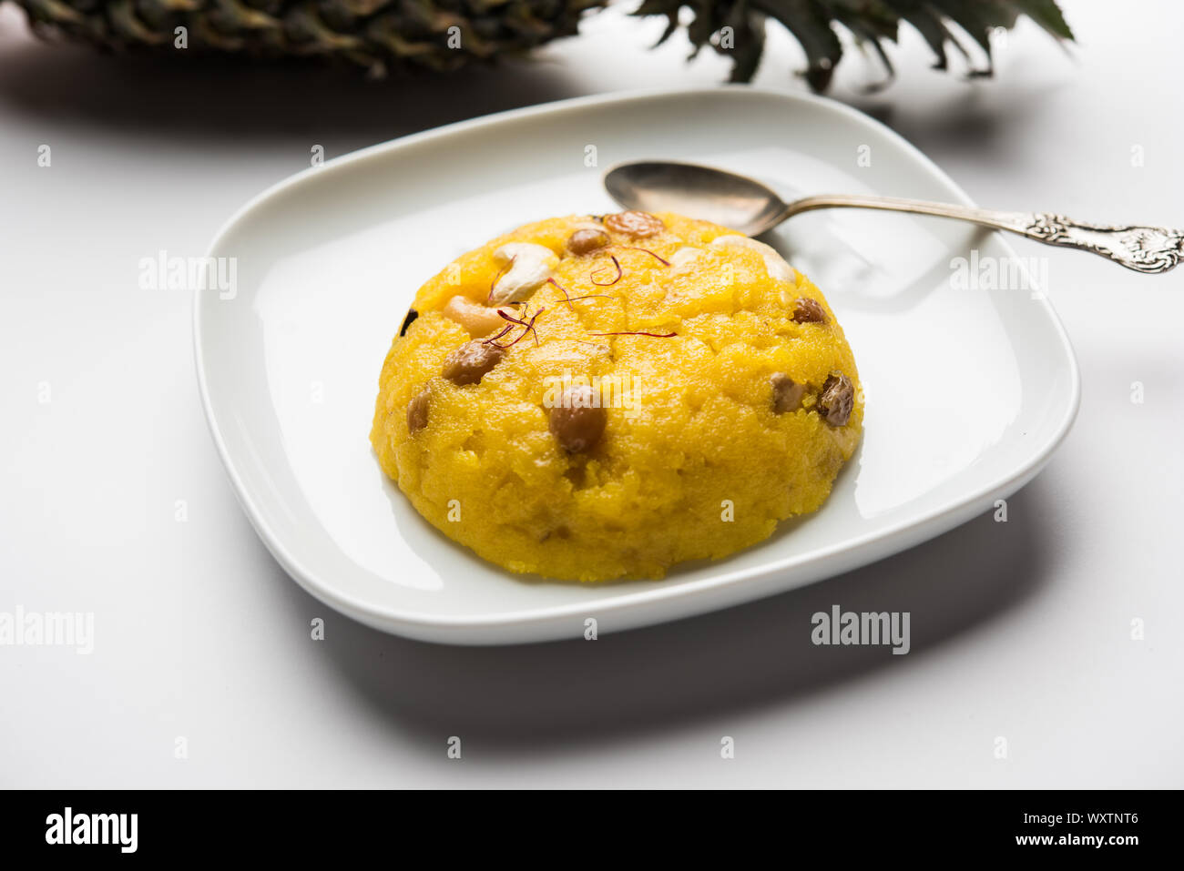 Pineapple sheera or Halwa also known as Ananas keshri shira. Popular ...