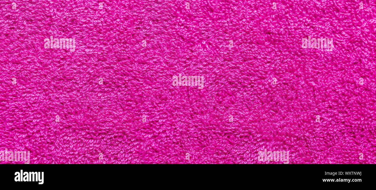 pink fabric and texture concept - close up of a towel terry cloth Stock ...