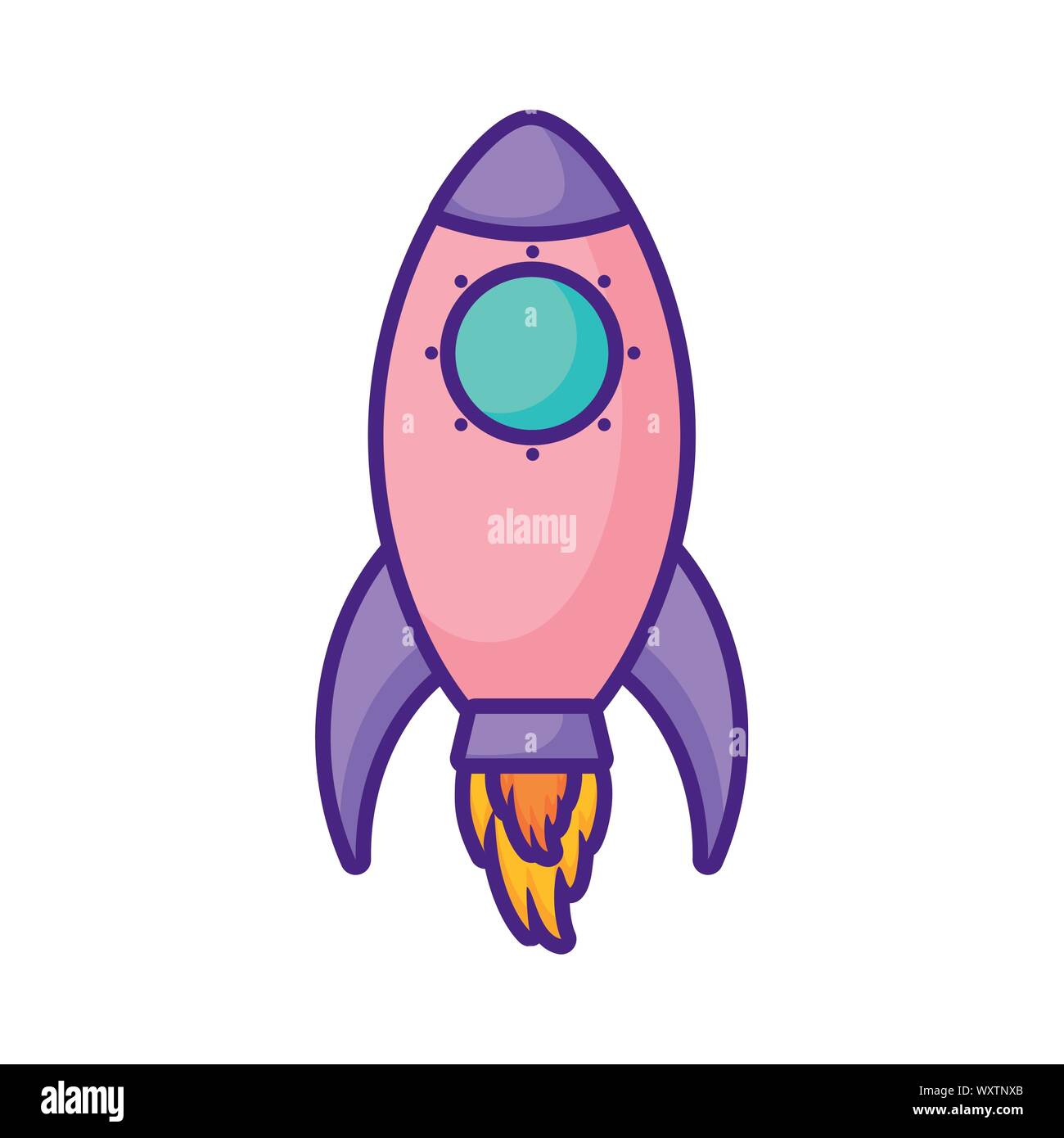 spaceship retro device with color pastel vector illustration design ...