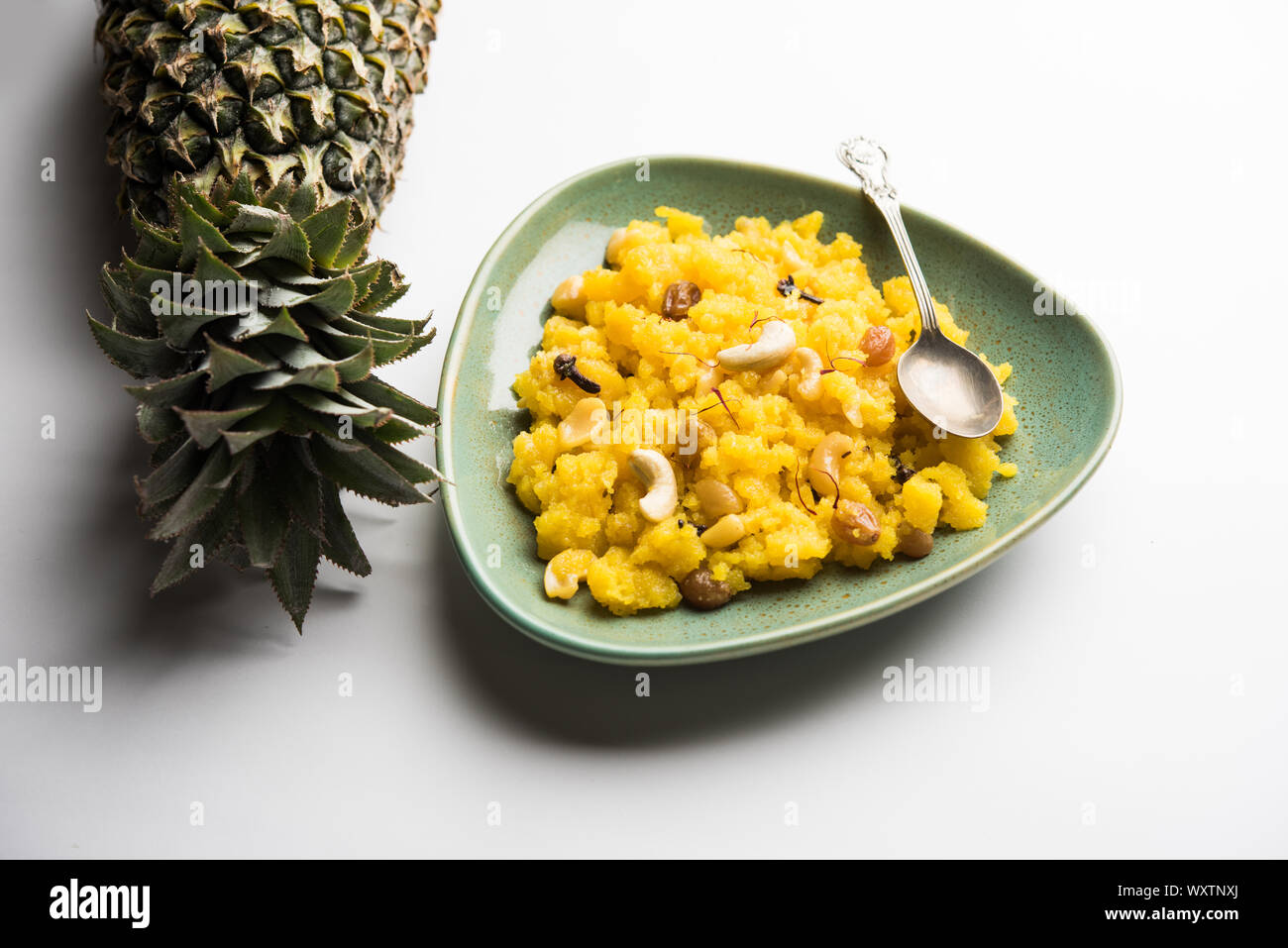 Pineapple sheera or Halwa also known as Ananas keshri shira. Popular ...