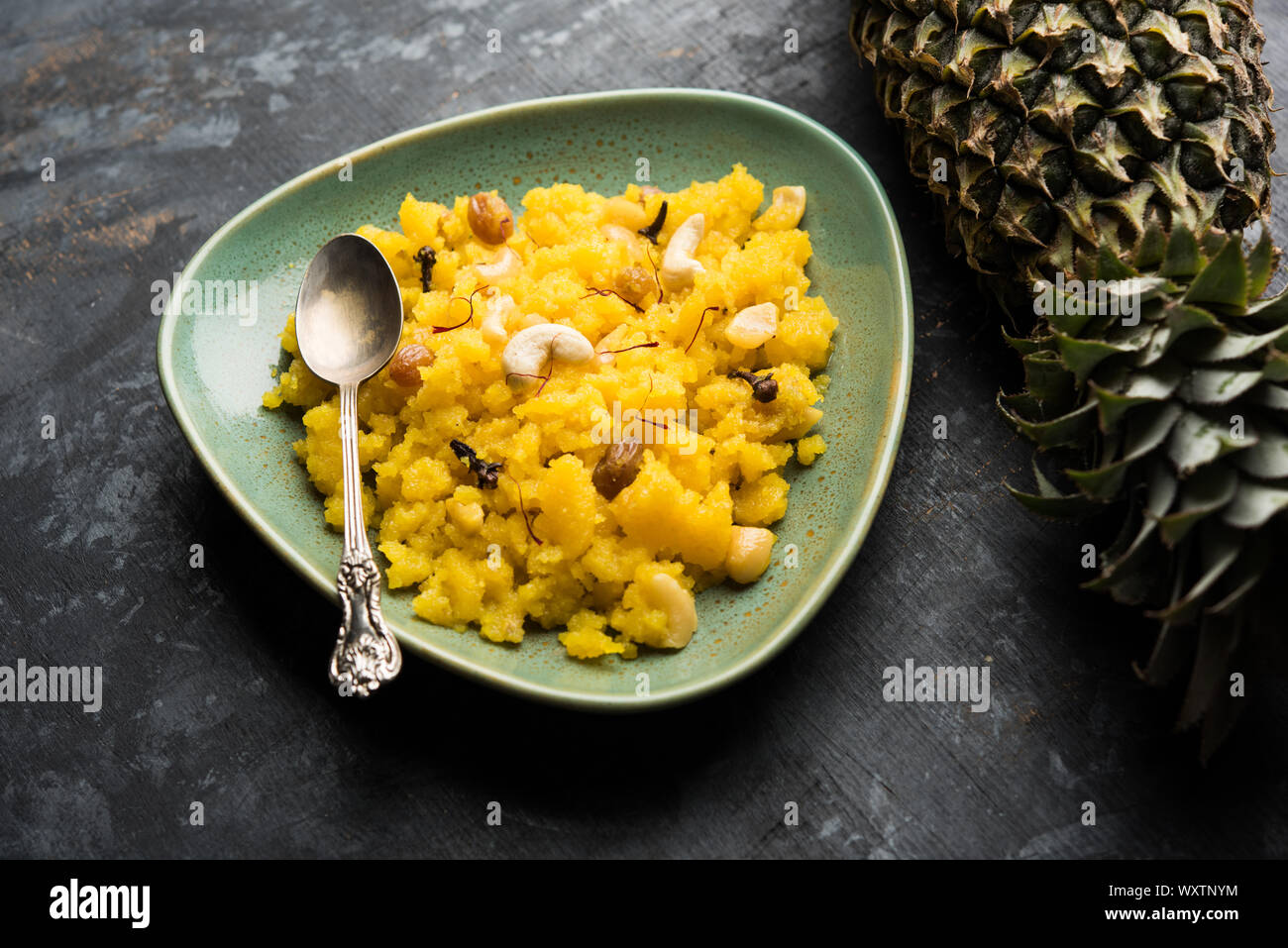Pineapple sheera or Halwa also known as Ananas keshri shira. Popular ...