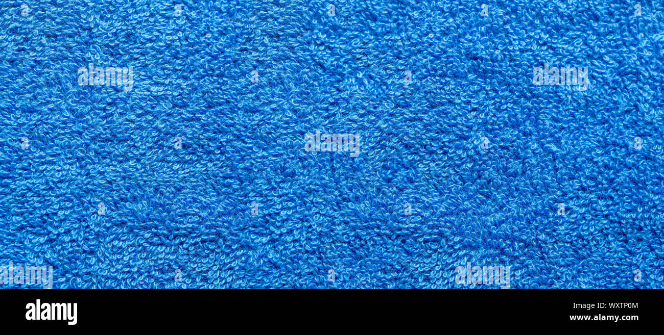 blue fabric and texture concept - close up of a towel terry cloth Stock ...
