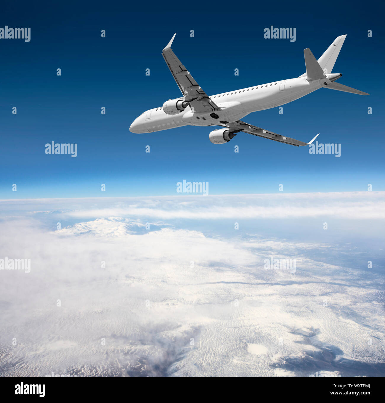 Clear airplane in the sky - Passenger Airliner / aircraft Stock Photo ...