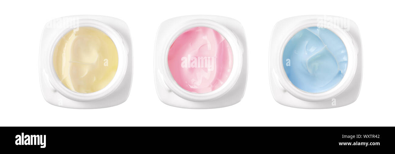 jar of cream isolated on white top view, with clipping path Stock Photo ...