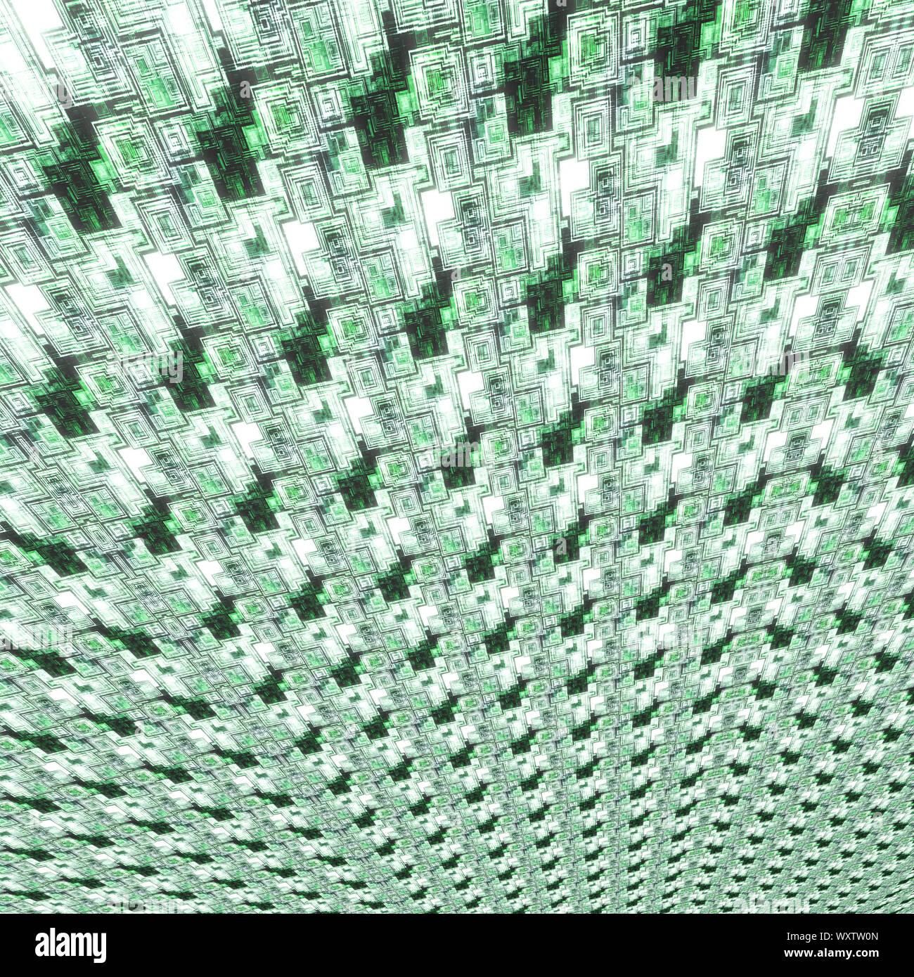 Techno background of green color with perspective effect Stock Photo ...