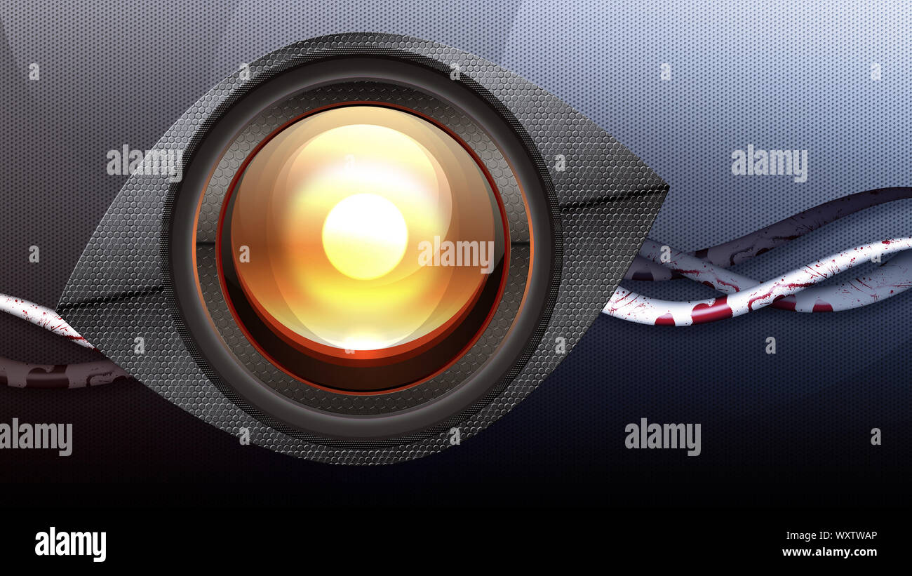 Techno background with stylized robot or cyborg eye Stock Photo - Alamy