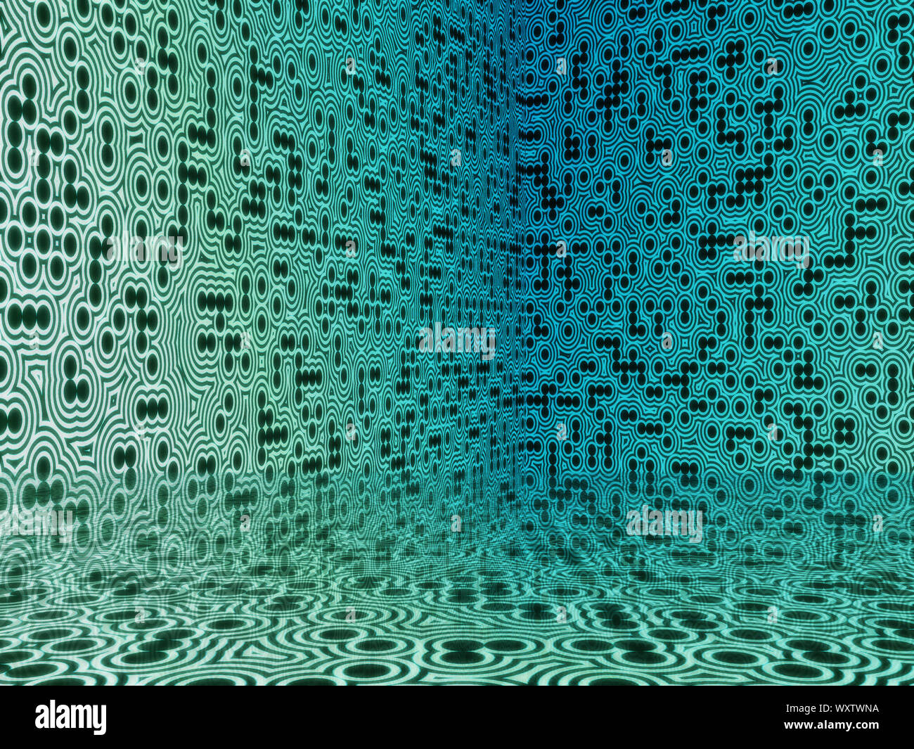 Illustration of colorful cyber, techno room background Stock Photo - Alamy