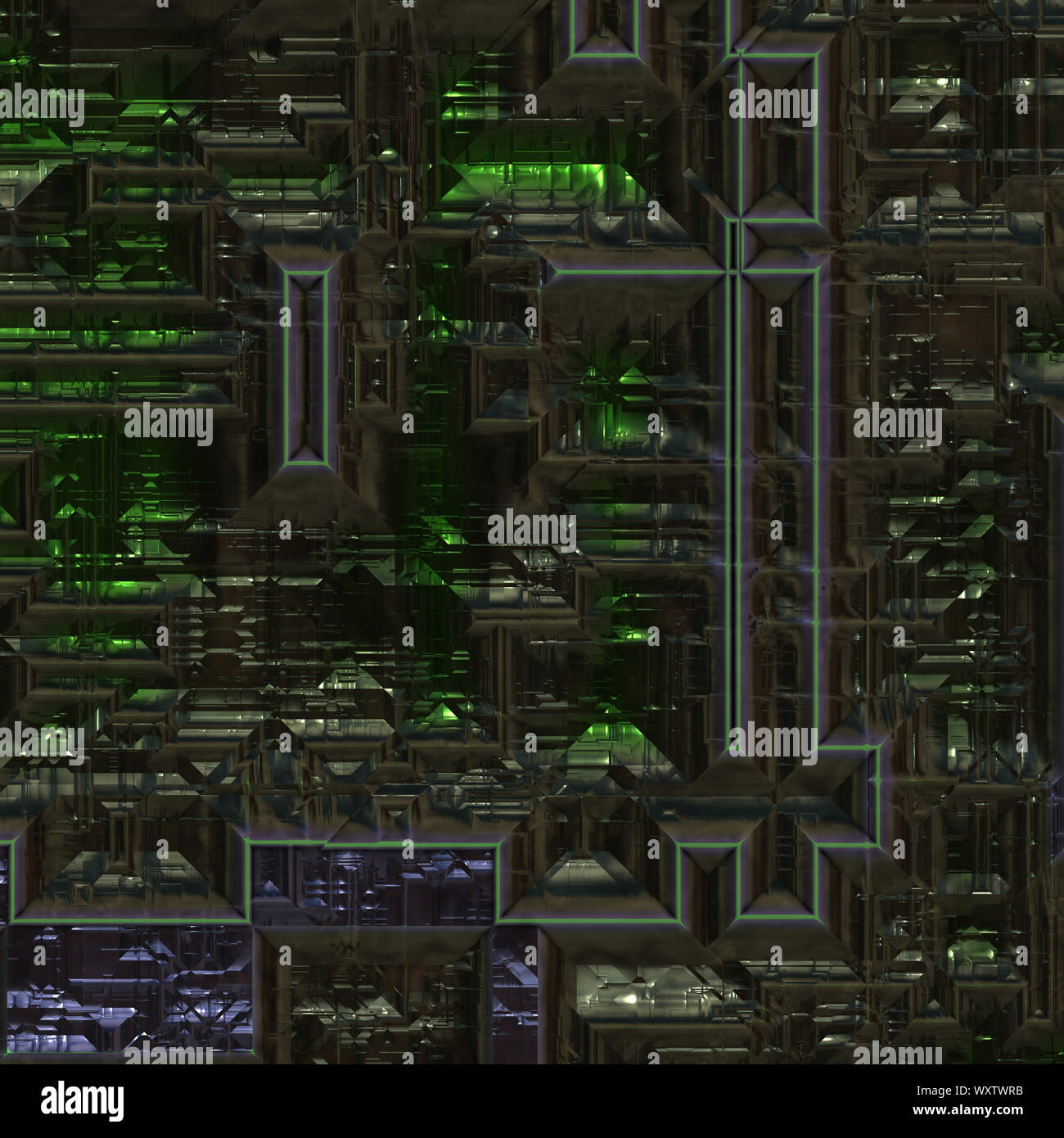 Abstract 3d technical background of green color Stock Photo - Alamy