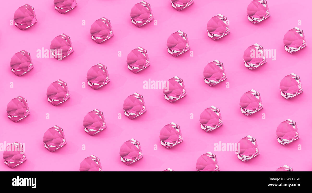 pink diamonds on a plain background 3d rendering Stock Photo - Alamy