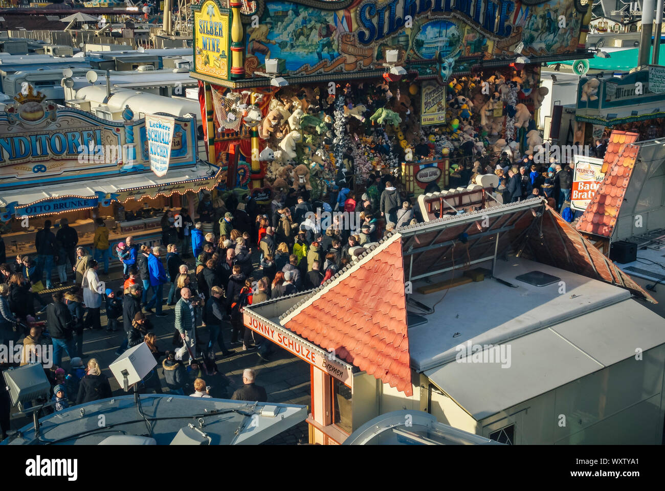 Bremen, Germany - 2016 - editorial view of families and people on the ...