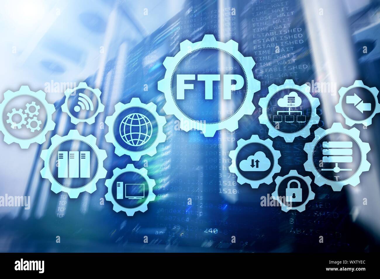 FTP. File Transfer Protocol. Network Transfer data to server on ...