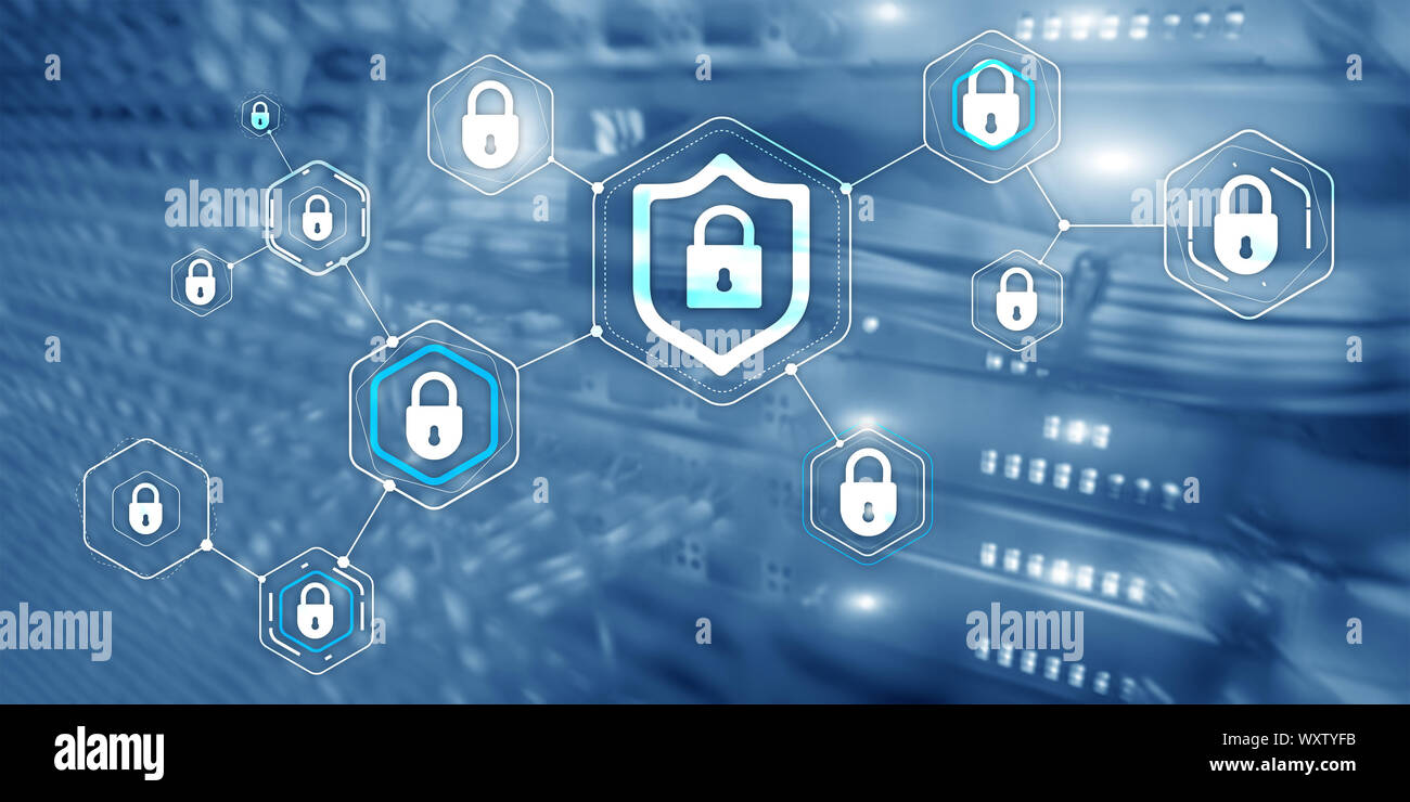 Cyber security data protection information privacy concept of blurred ...