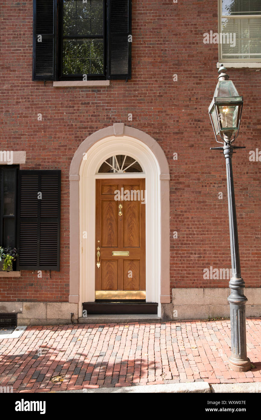 Elegant front door of a home in W. Cedar Street in the Beacon Hill ...