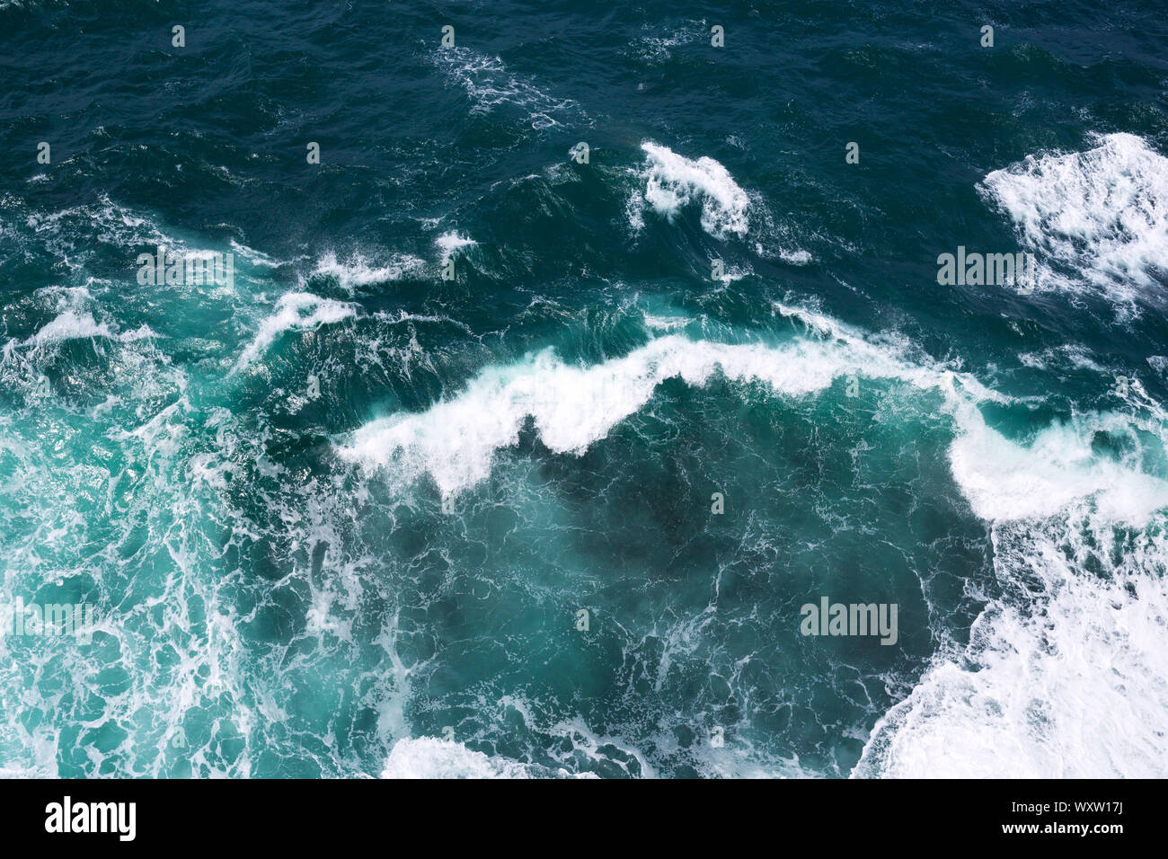 Top view on ocean waves and foam Stock Photo - Alamy