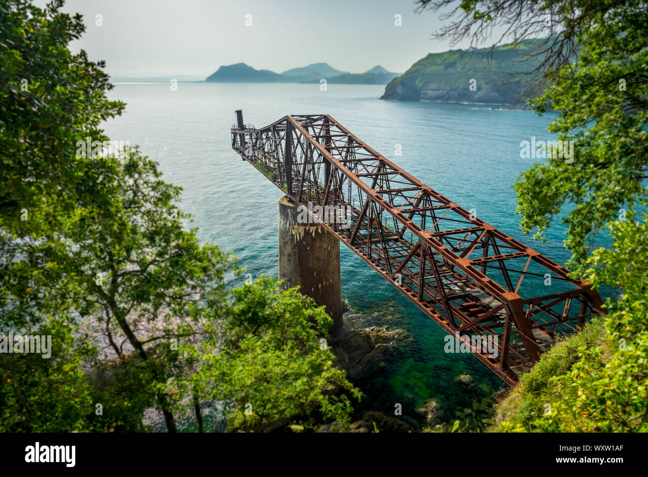 Old abandoned rusty iron loading bay, top view Stock Photo - Alamy