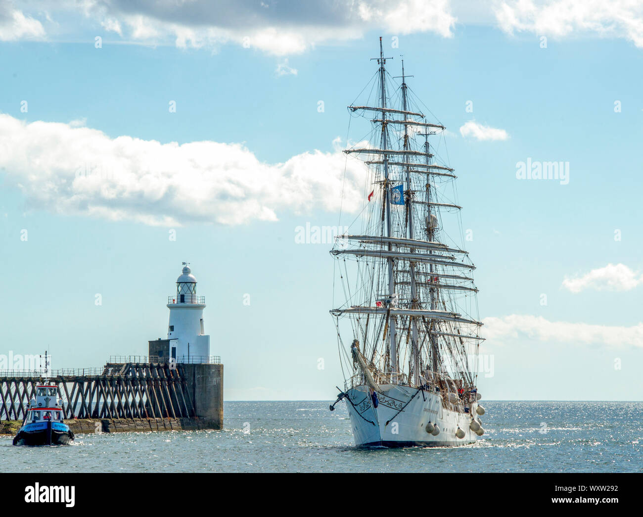 Tall Ship Christian Radich arriving at Blyth, Northumberland, 2016 ...