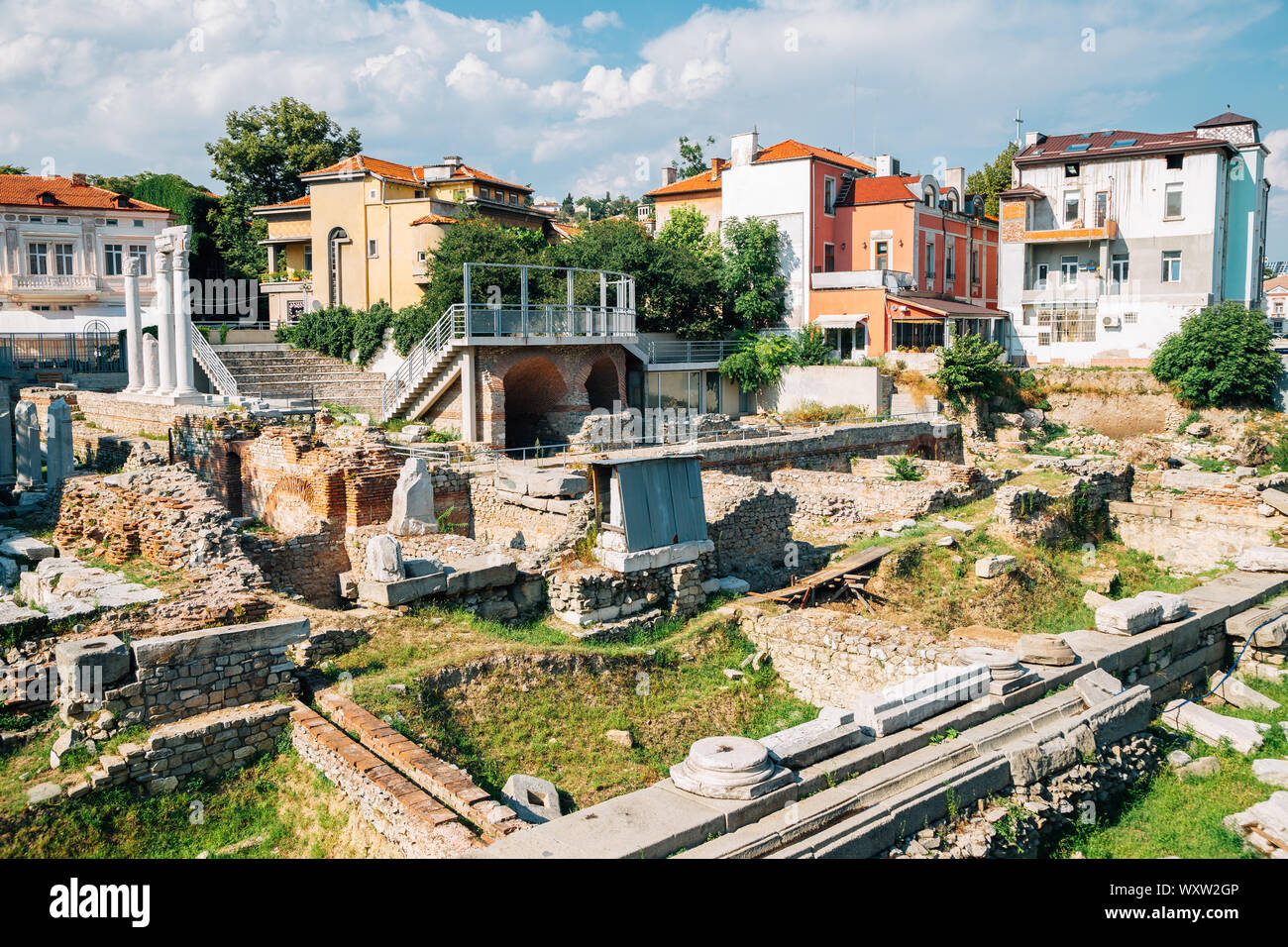 Roman Odeon of Philippopolis ancient ruins in Plovdiv, Bulgaria Stock ...
