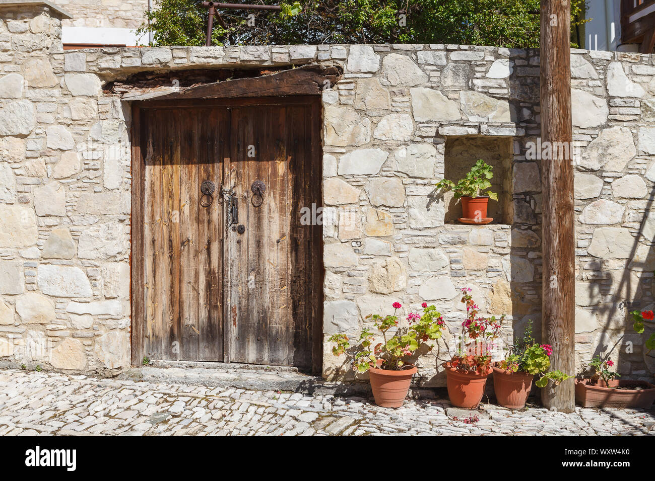 Traditional rural styled village street, Cyprus Stock Photo - Alamy