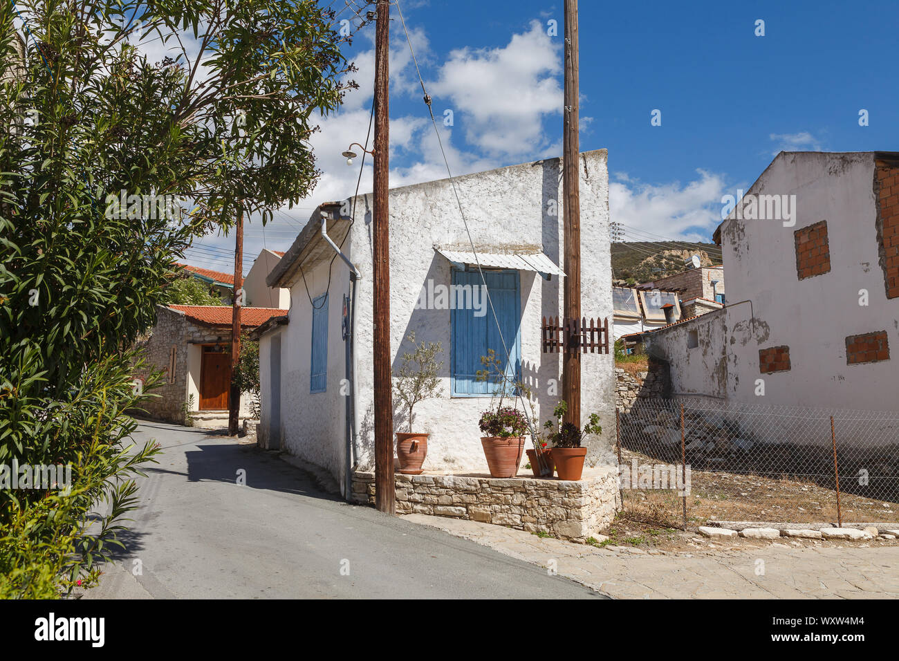 Traditional rural styled village street, Cyprus Stock Photo - Alamy