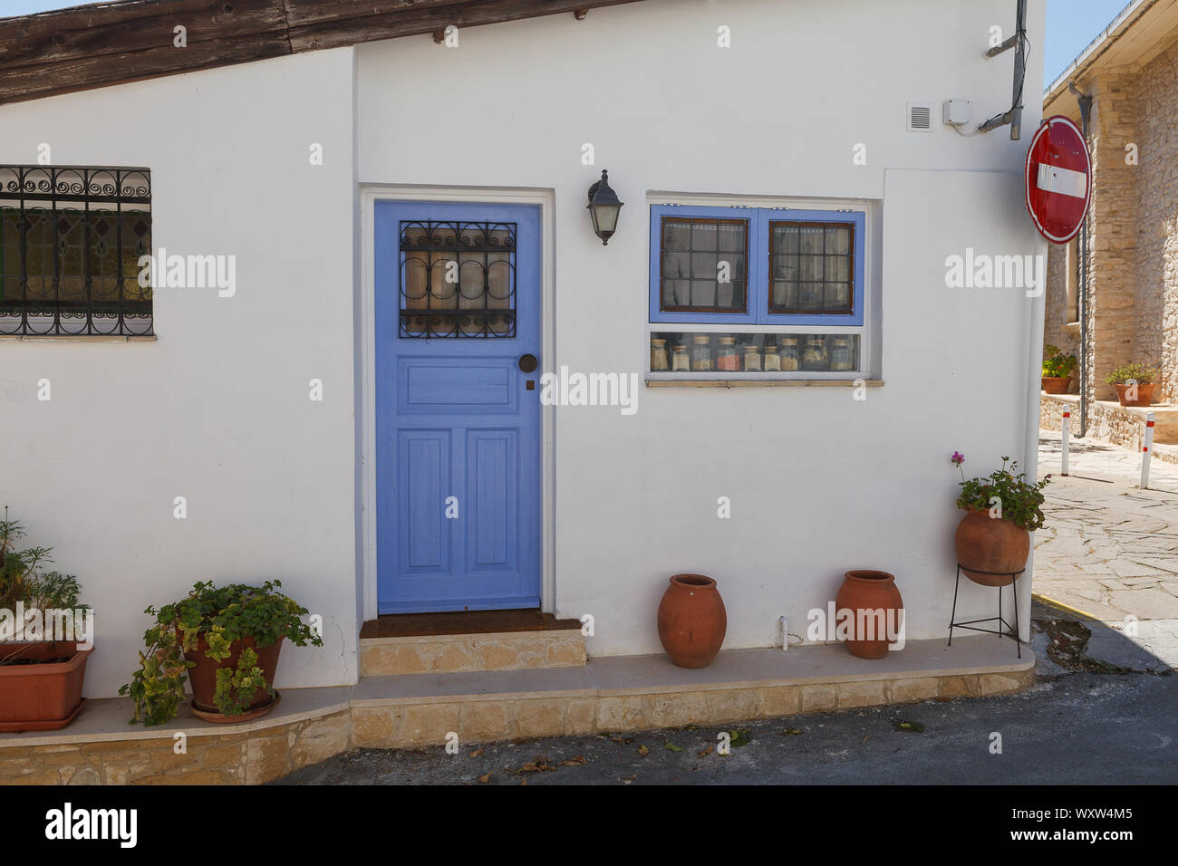 Traditional rural styled village street, Cyprus Stock Photo - Alamy