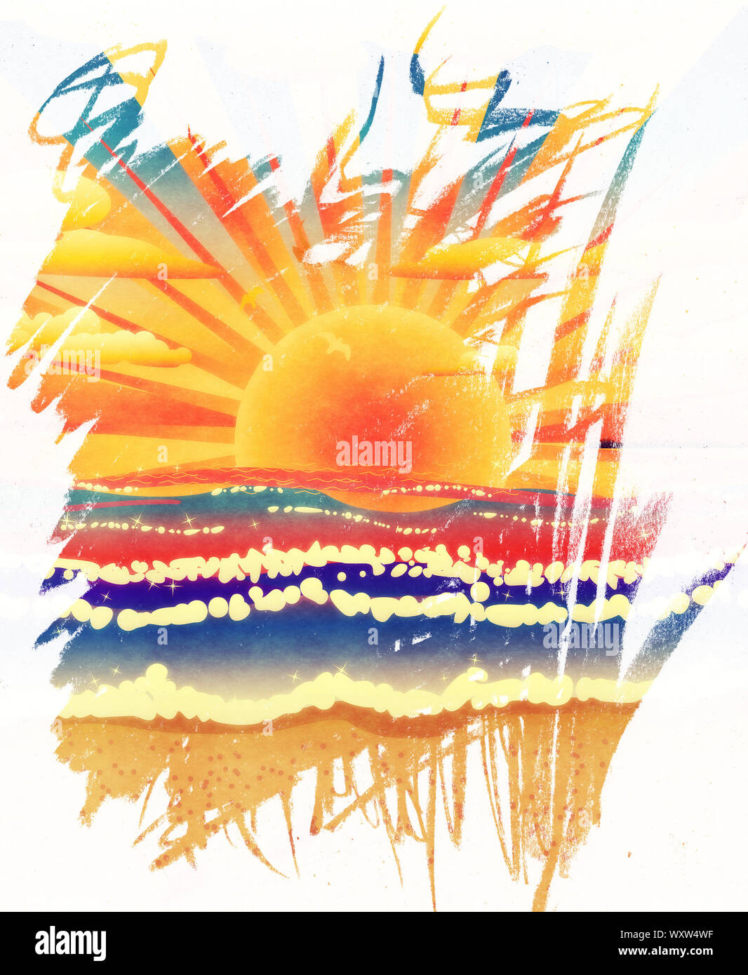 Tropical beach at sunset or sunrise time, grunge background Stock Photo ...