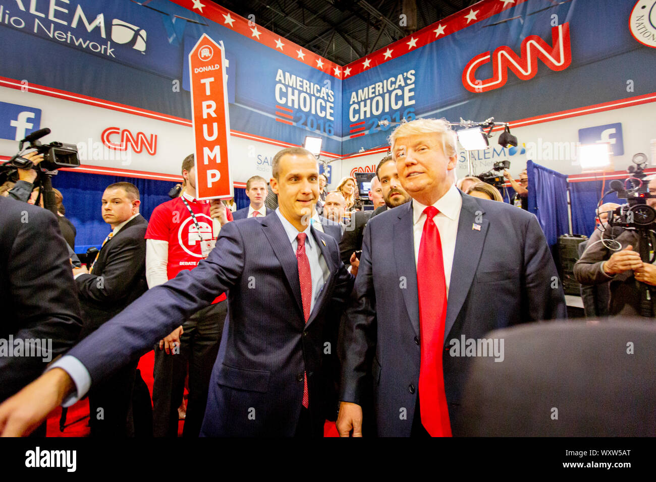 Presidential hopeful, billionaire Donald Trump, arrives with his ...