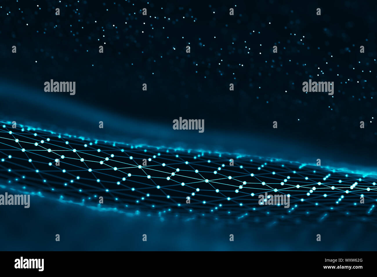 Big data visualization. Background 3d .Big data connection background. Cyber technology Ai tech ...