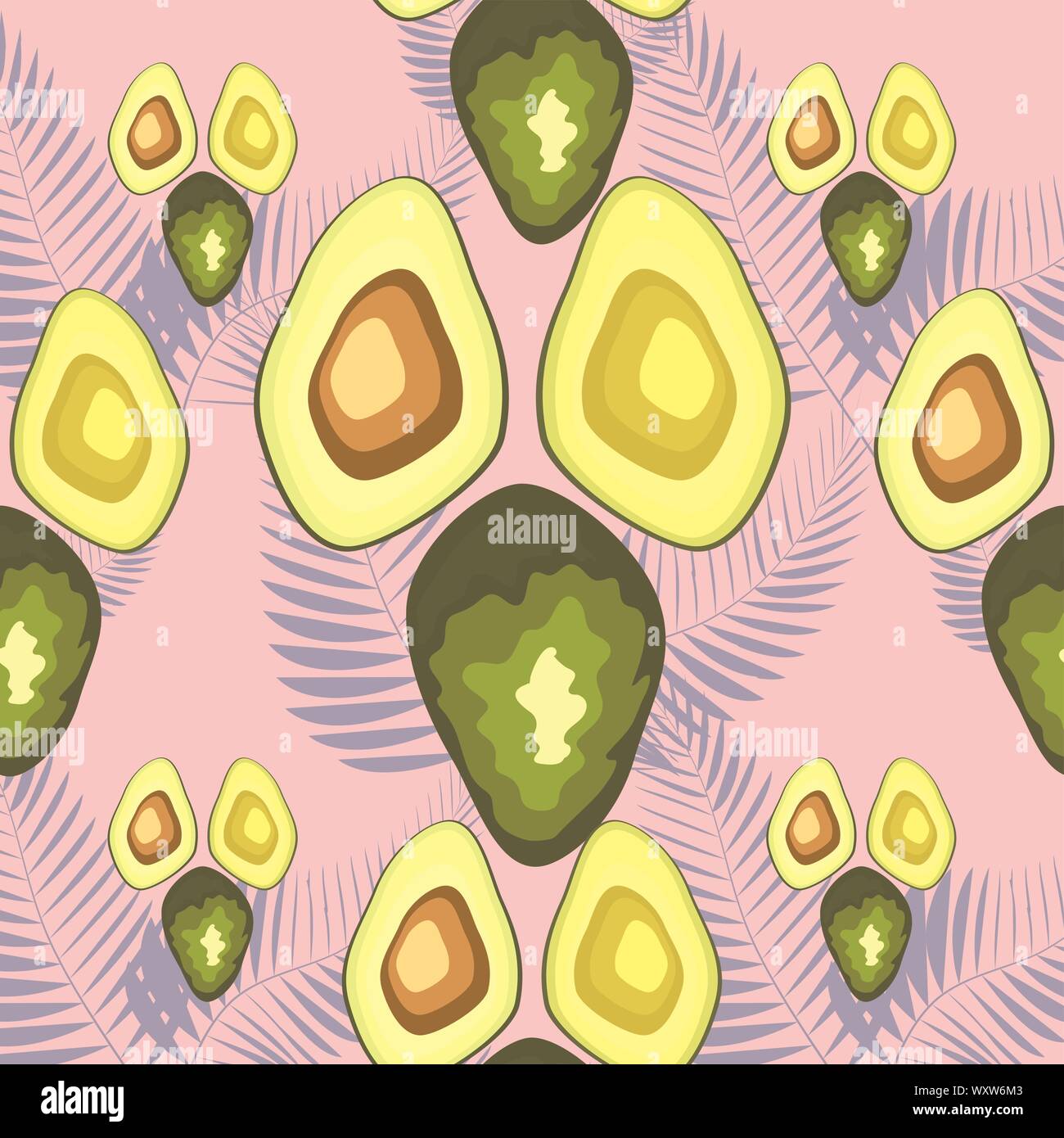 healthy food. Avocado print. Seamless pattern. Cute nature illustration ...