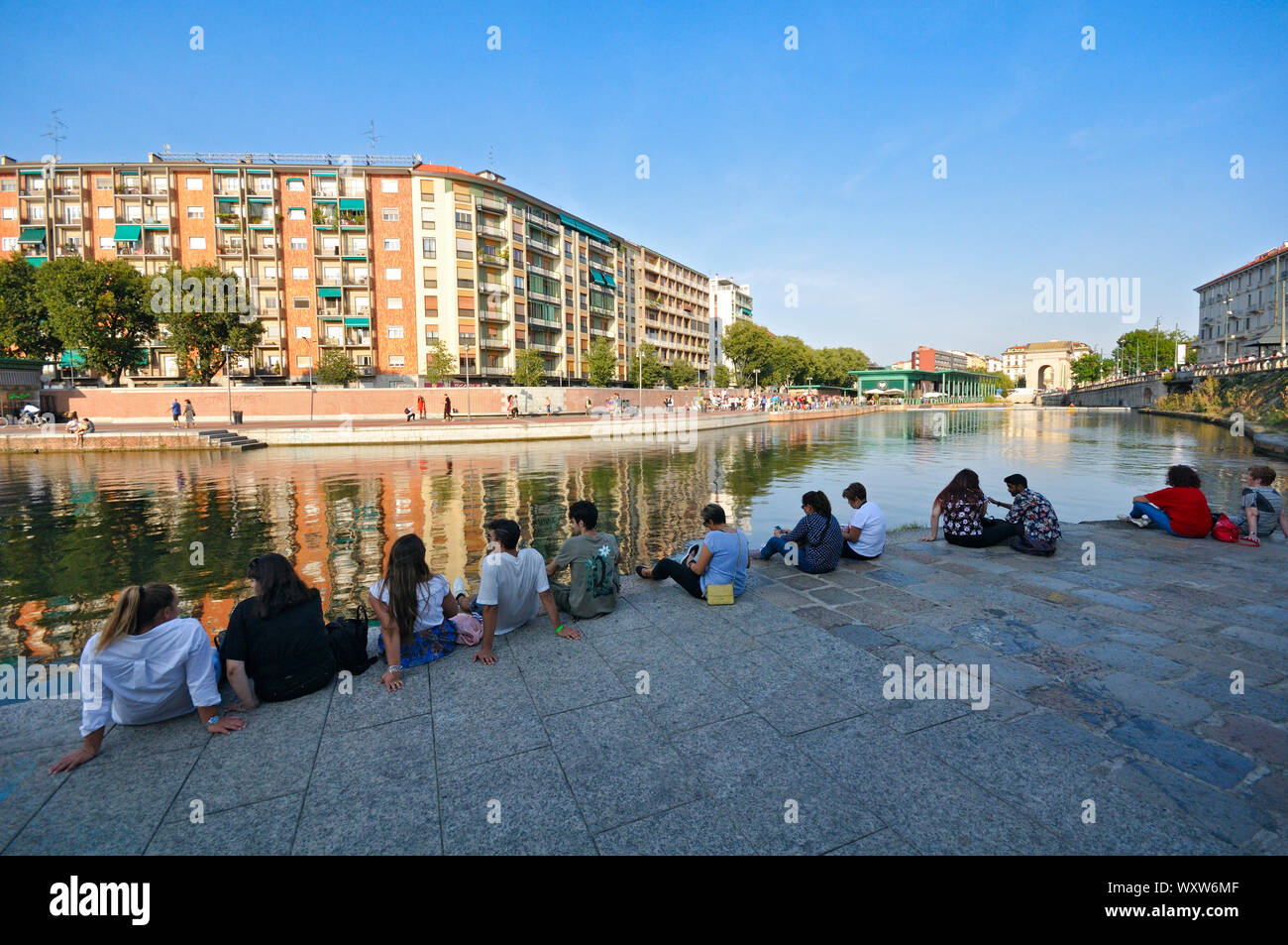 Italy, Lombardy, Milan, Navigli Area, Darsena Stock Photo - Alamy