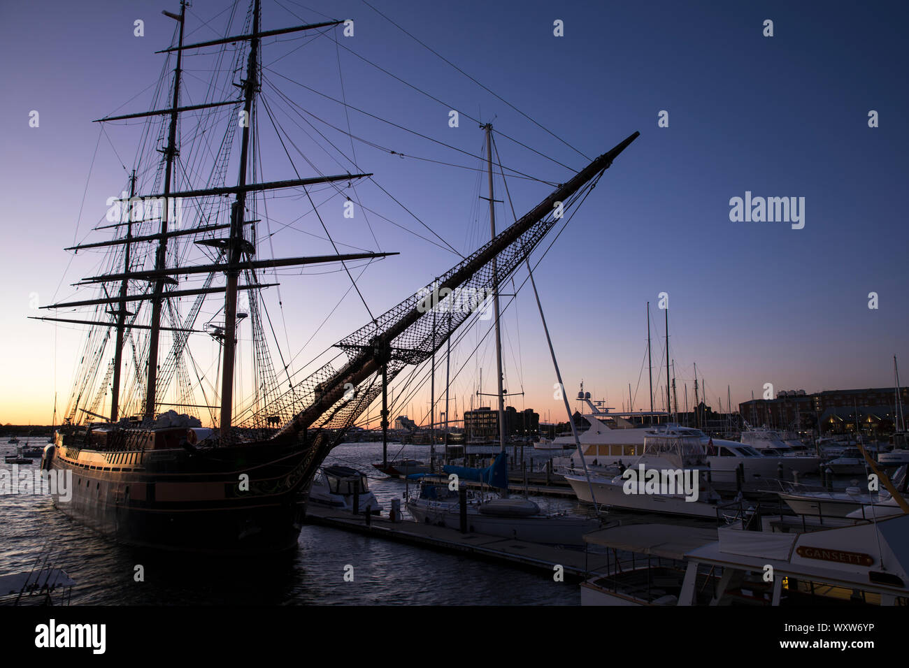 Impressive sailing ship Oliver Hazard Perry with traditional rigging ...