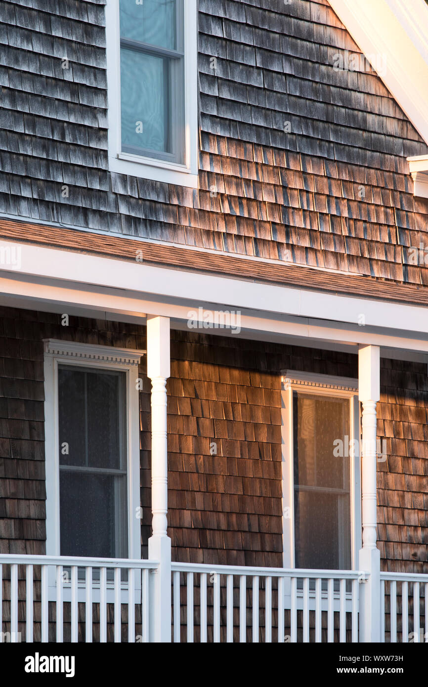 Traditional cedar shingles home with front stoop in Newport, Rhode ...