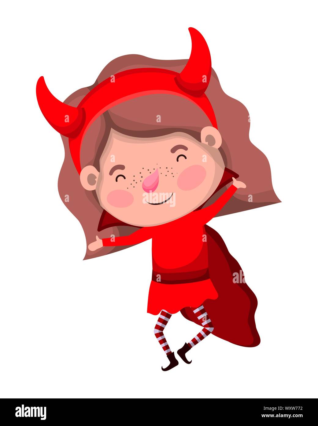 cute little girl with devil costume Stock Vector Image & Art - Alamy