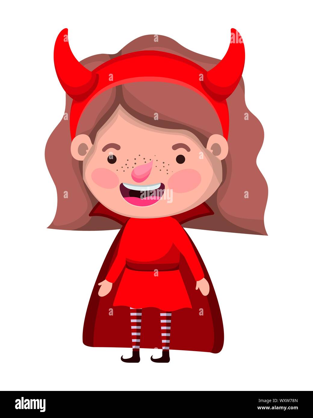 cute little girl with devil costume Stock Vector Image & Art - Alamy