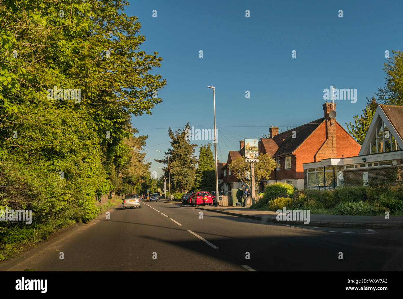 Street view of the ancient village of Seal, Kent, UK Stock Photo - Alamy