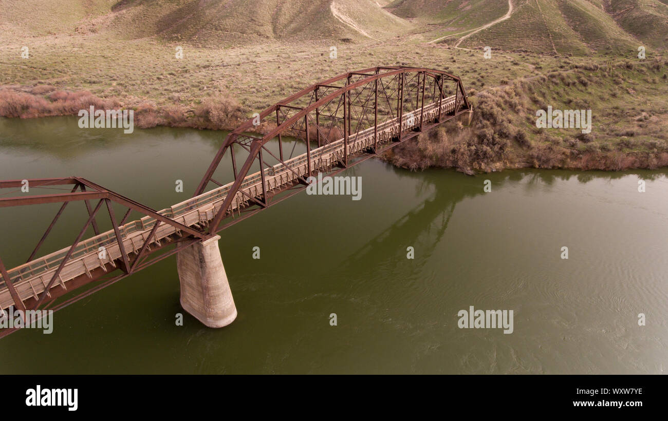 river crossing via bridge view from drone Stock Photo - Alamy