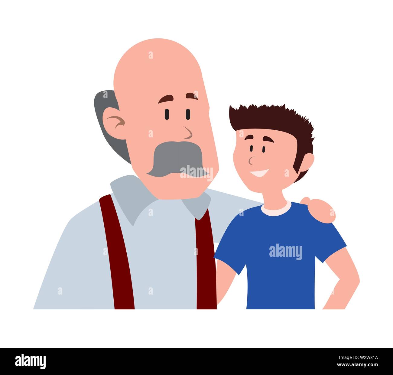 father with his son smiling avatar character vector illustration design ...