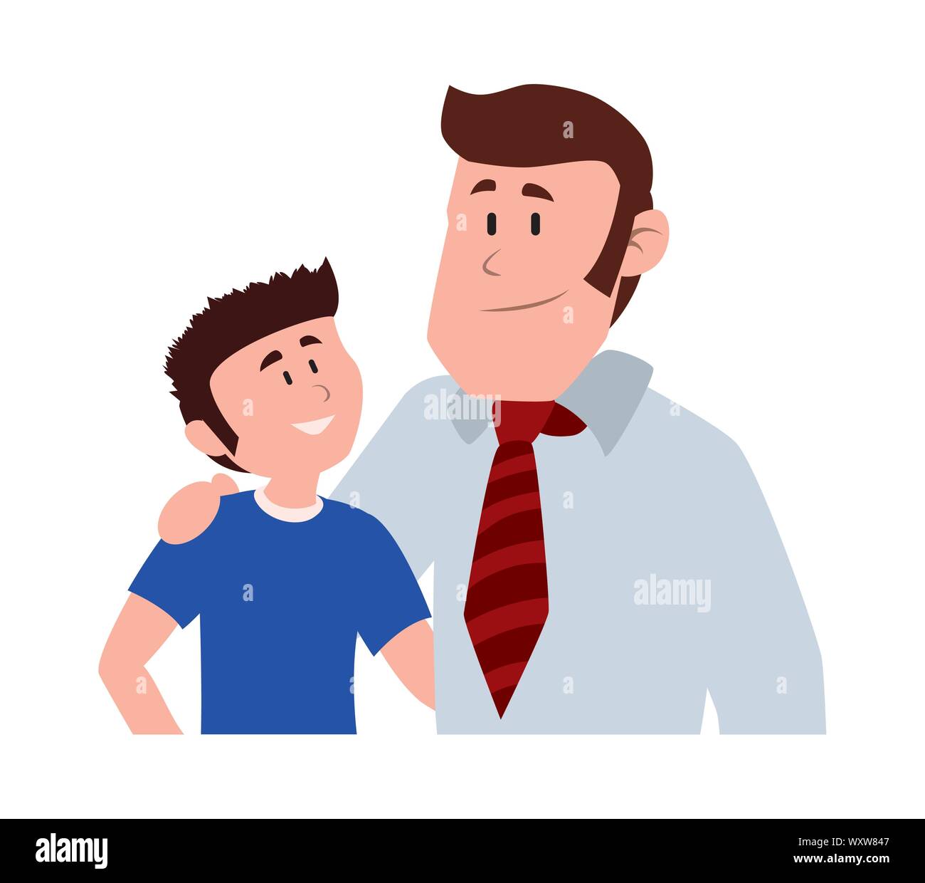 father with his son smiling avatar character vector illustration design ...