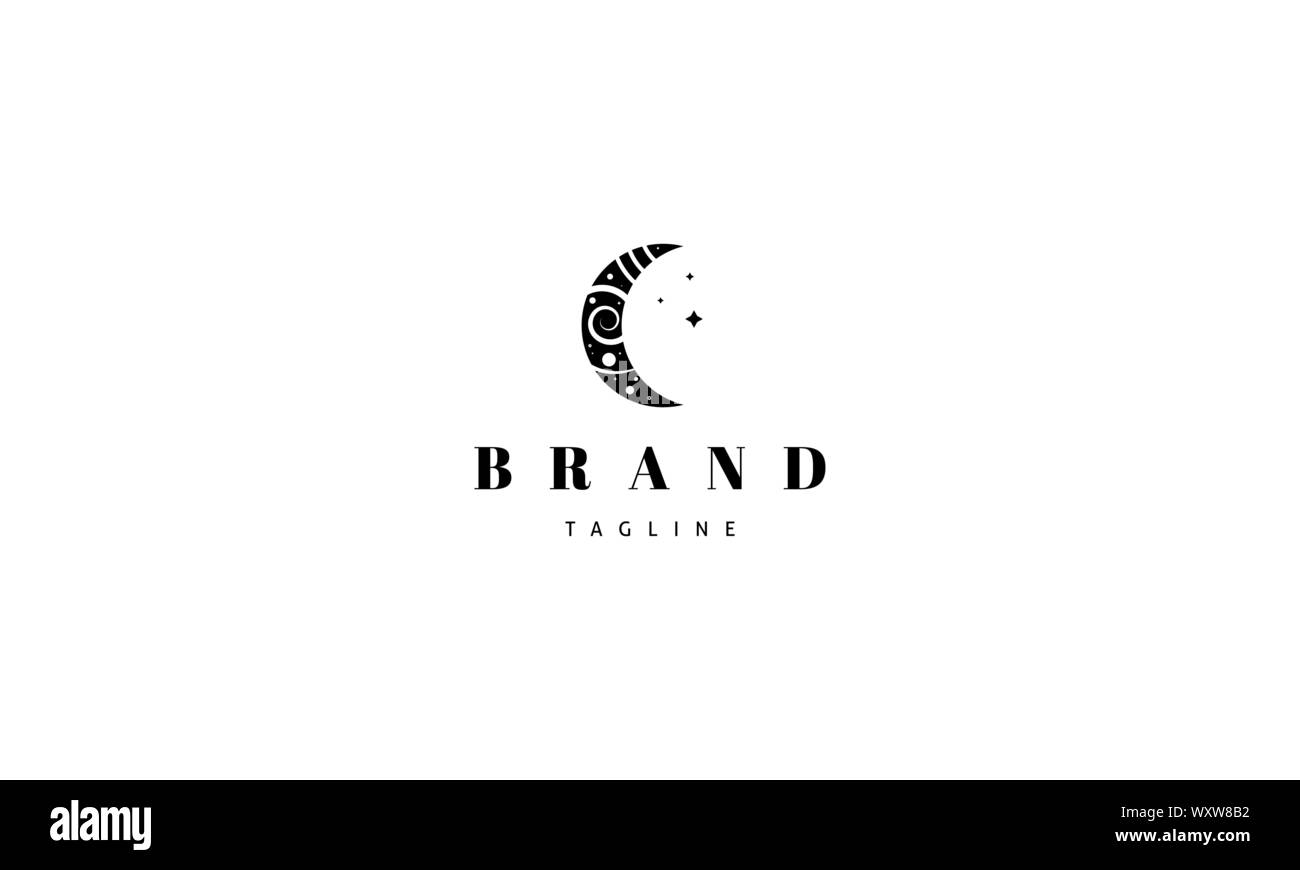 Vector logo on which the abstract image of the moon Stock Vector Image ...