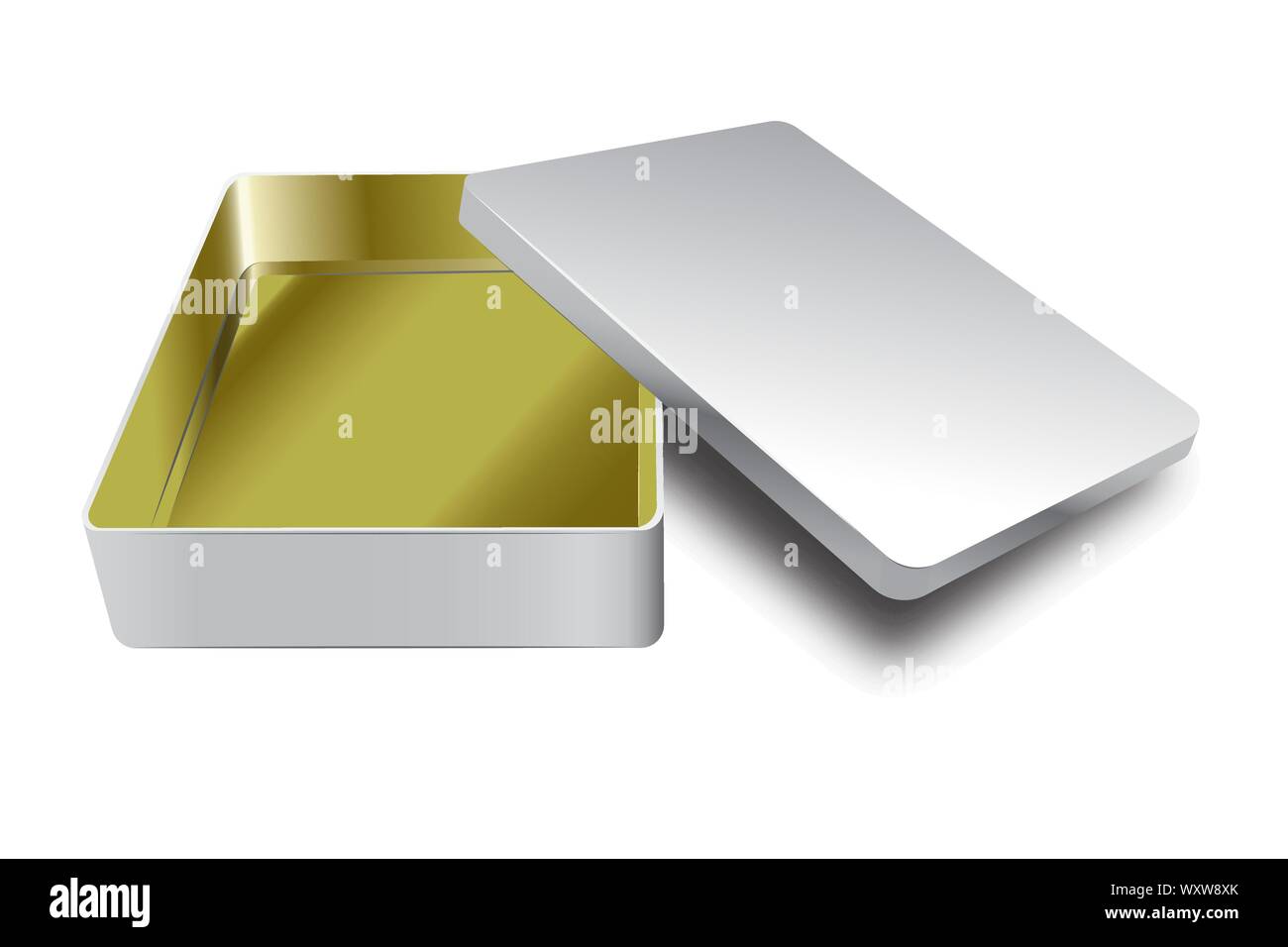 3d blank metal box Stock Vector Images - Alamy