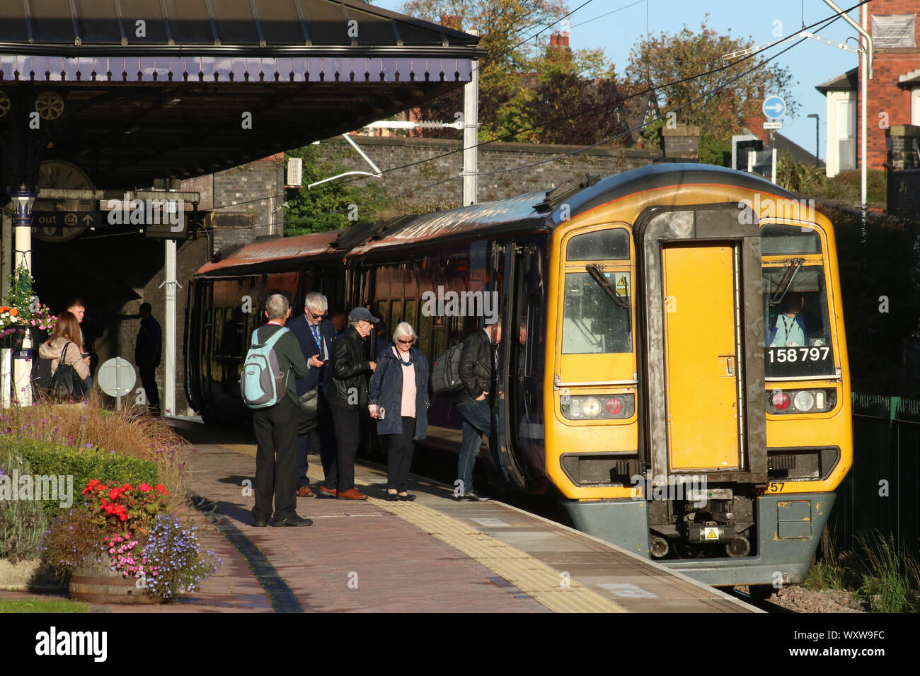 Class 158 Northern liveried express sprinter diesel multiple unit train ...
