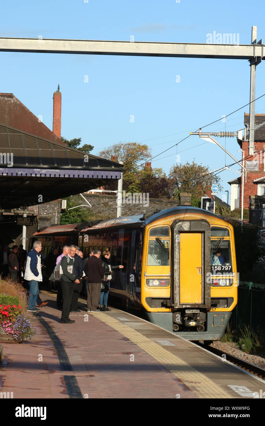 Class 158 Northern liveried express sprinter diesel multiple unit train ...