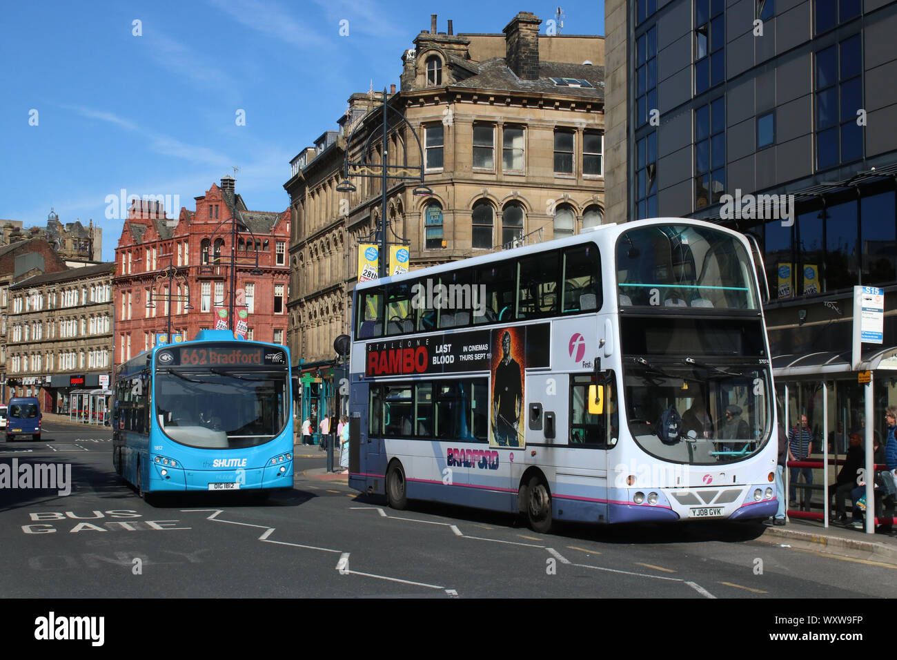 Bradford city centre bus hi-res stock photography and images - Alamy