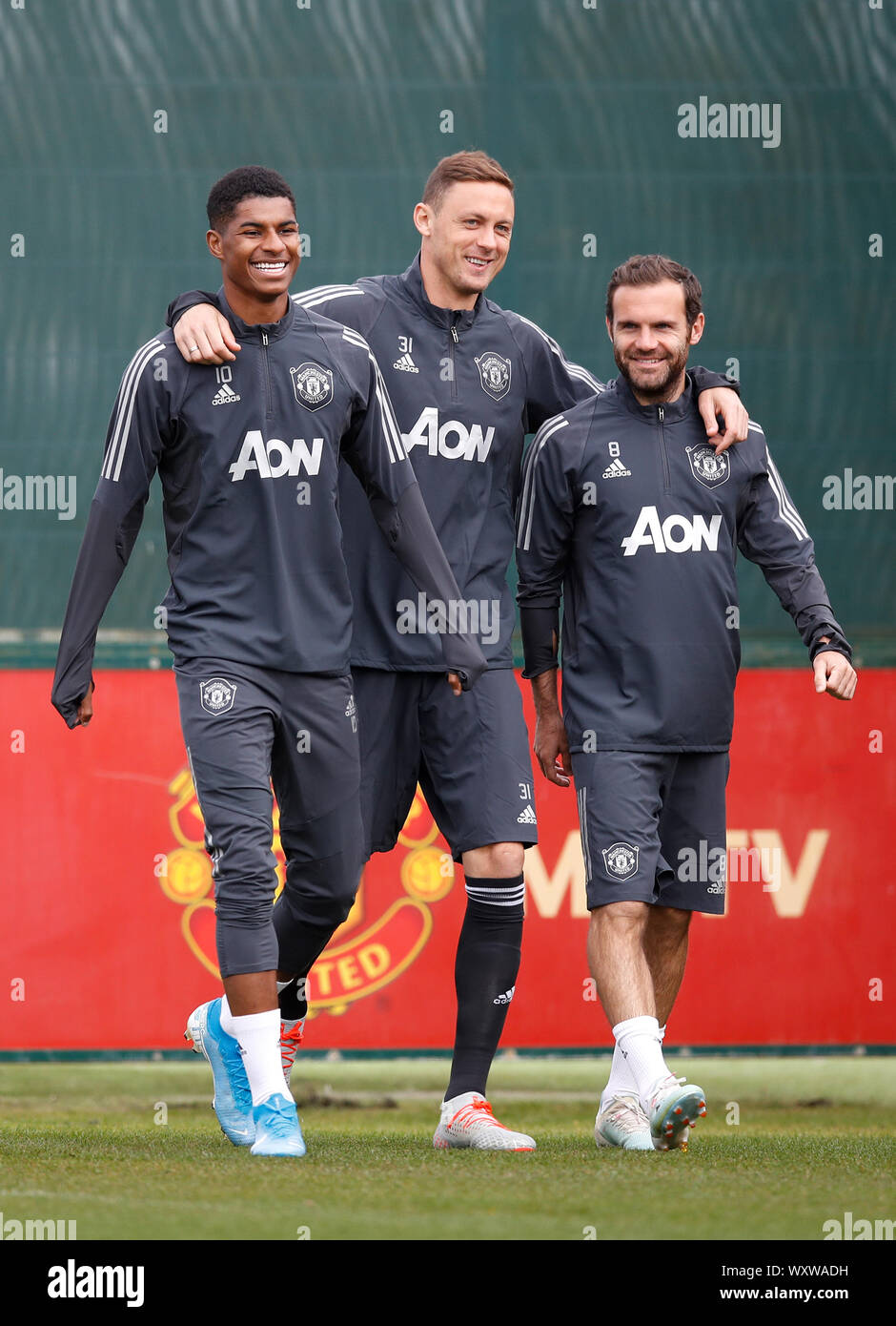 Manchester United's Marcus Rashford, Nemanja Matic and Juan Mata during ...