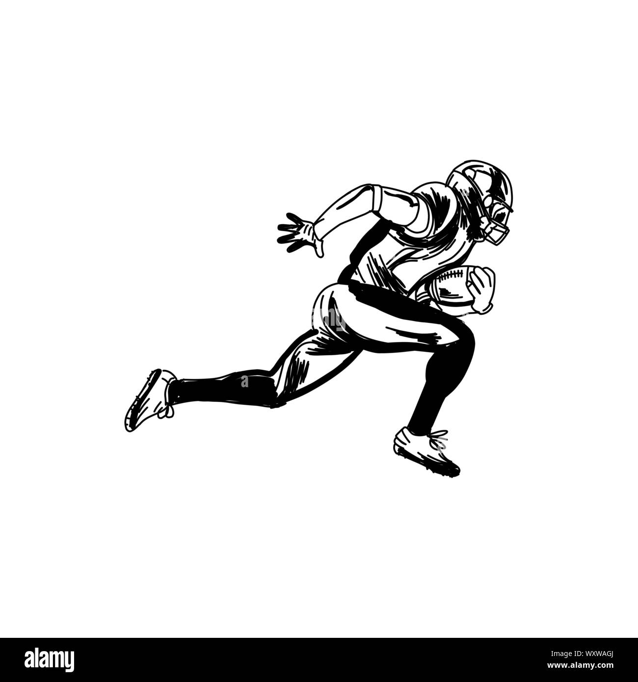 American football player, abstract vector silhouette Stock Vector Image ...