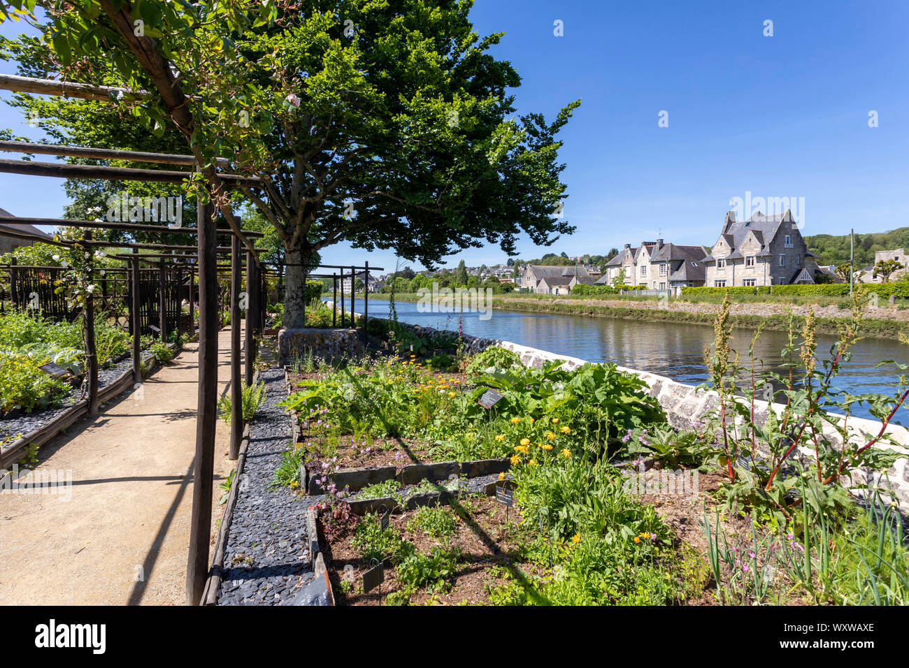 Quimper (Brittany, north-western France): garden of the Priory of Notre ...