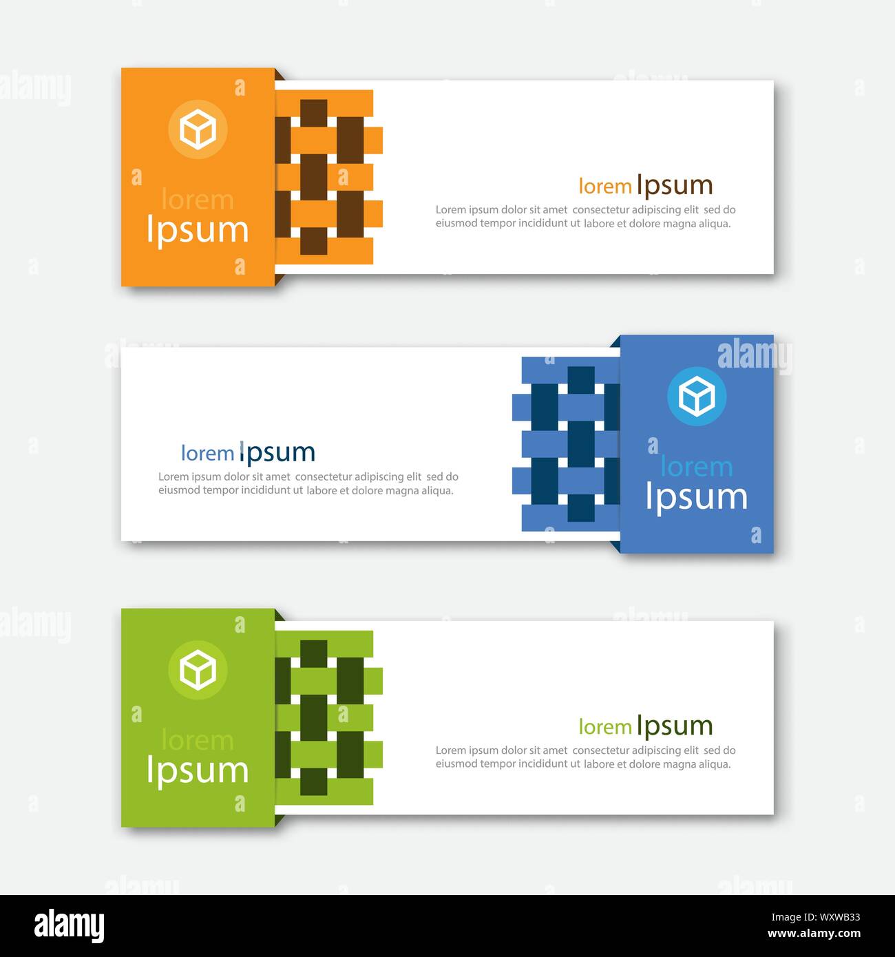 Set of abstract design banner template. Three different colors. Vector ...