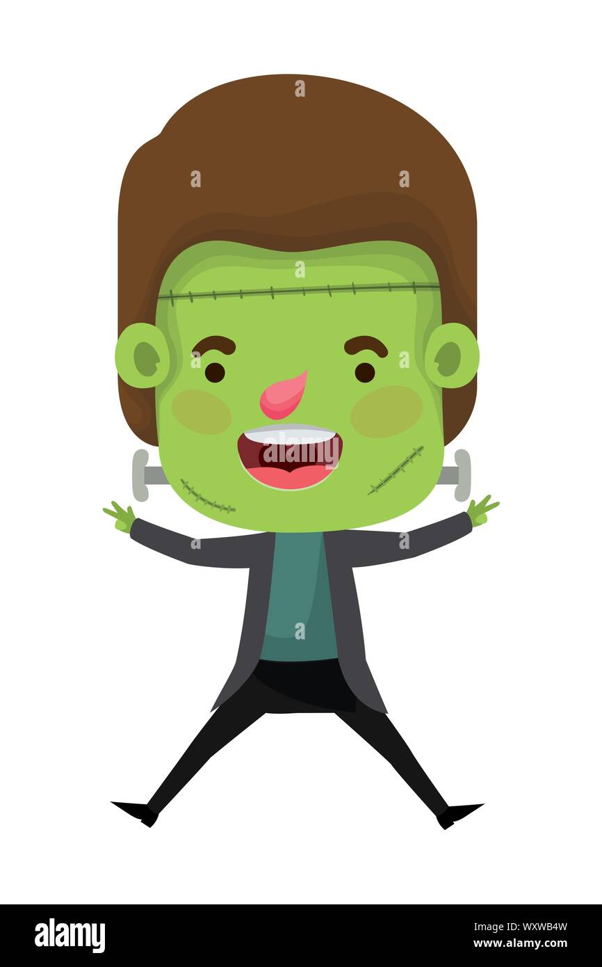 cute little boy with frankenstein costume Stock Vector Image & Art - Alamy