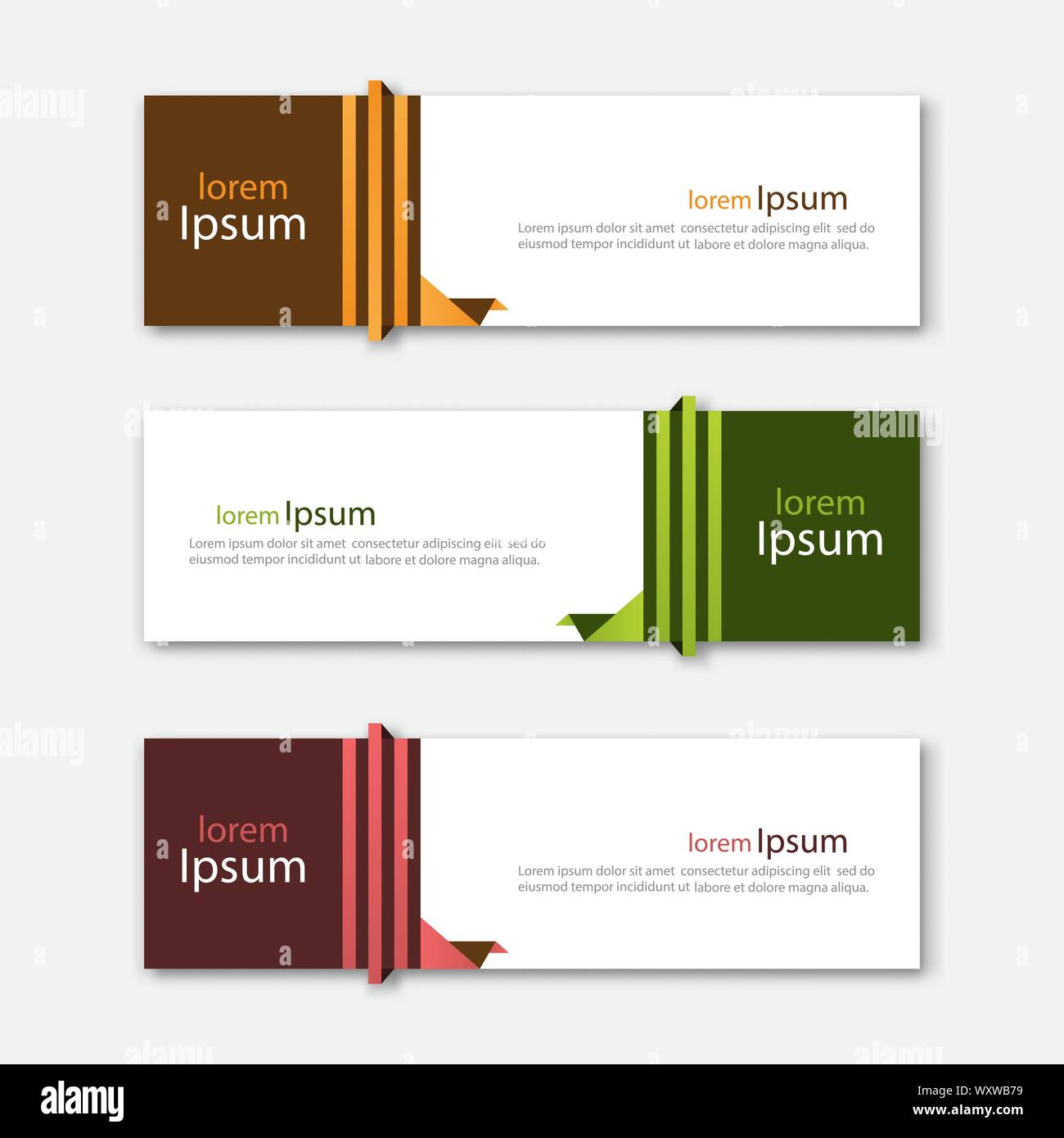 Set of abstract design banner template. Three different colors. Vector ...
